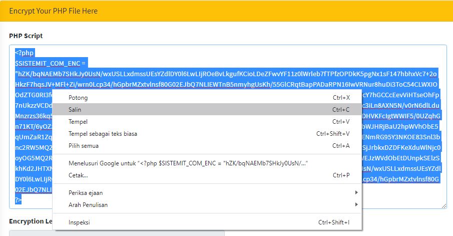 Cara Enkripsi File Php Agar Tidak Mudah Ditiru Orang Lain 5691