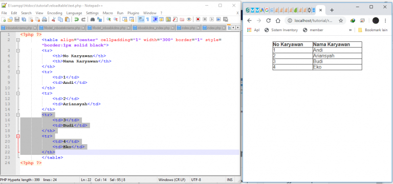 Membuat Tabel Dinamis Dengan Javascript
