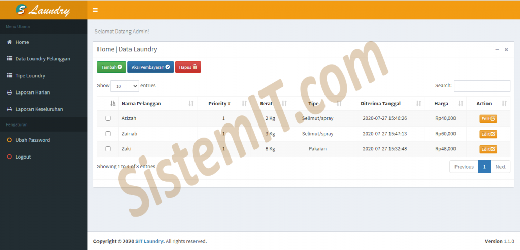 Aplikasi Laundry Berbasis Web Php Dan Mysql