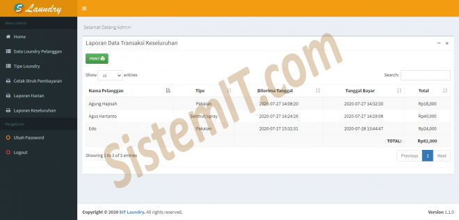 Aplikasi Laundry Berbasis Web PHP dan MySQL