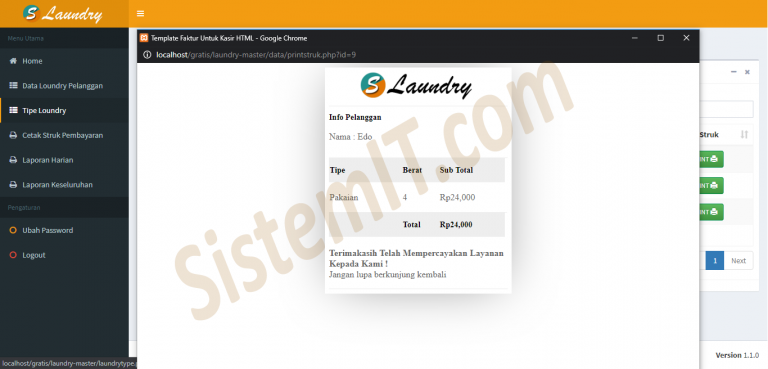 Aplikasi Laundry Berbasis Web PHP dan MySQL