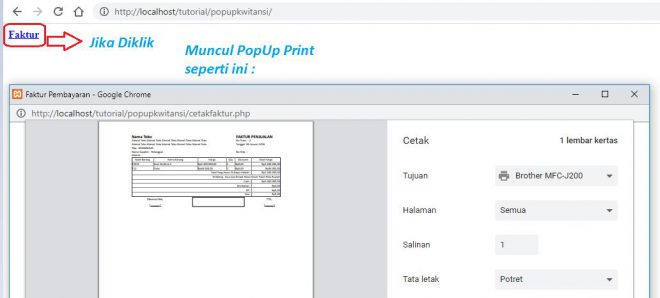 Membuat Pop Up Untuk Print Struk PHP HTML